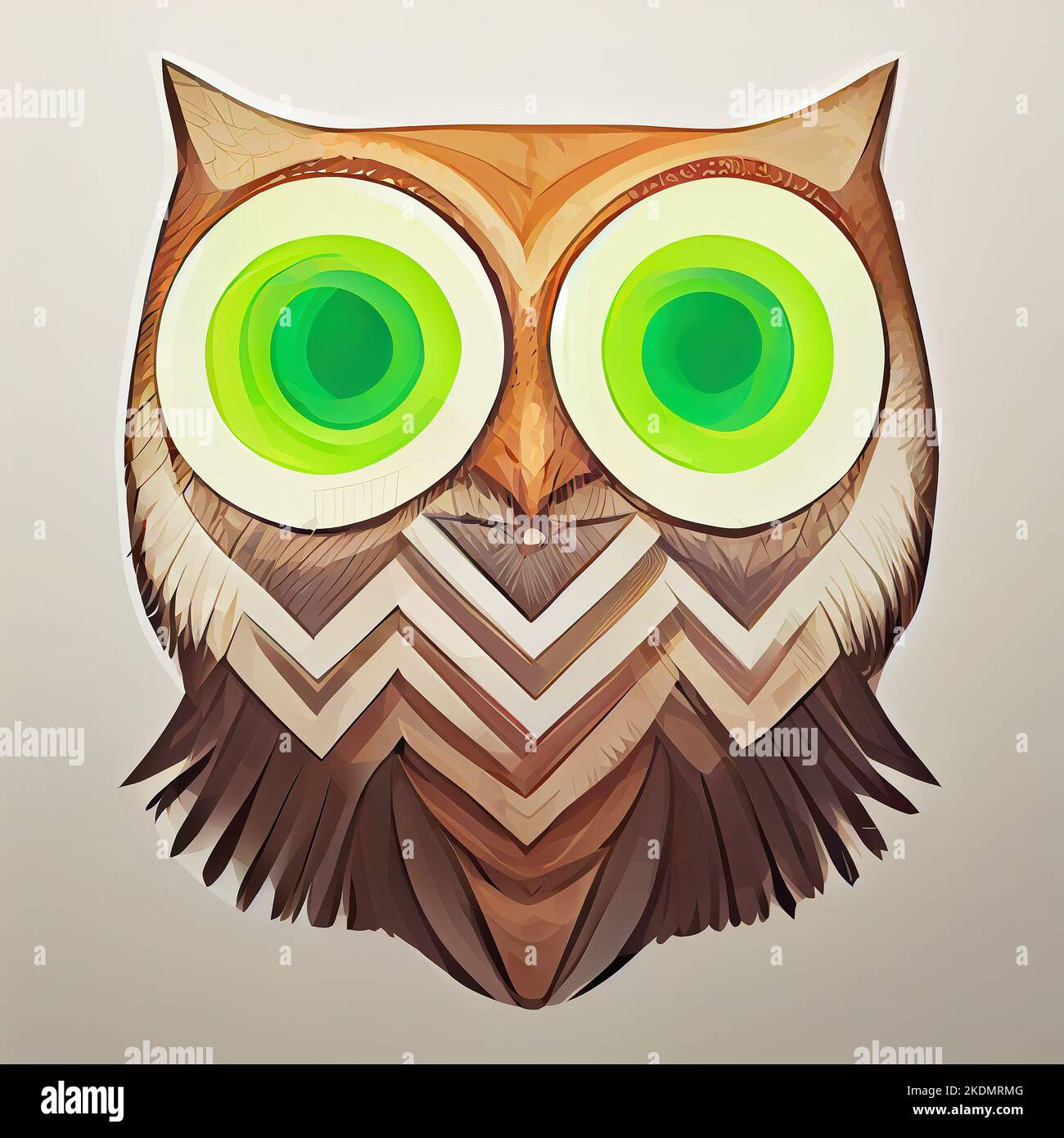 Portrait multicolored owl. colorful flat drawing. Digital illustration ...