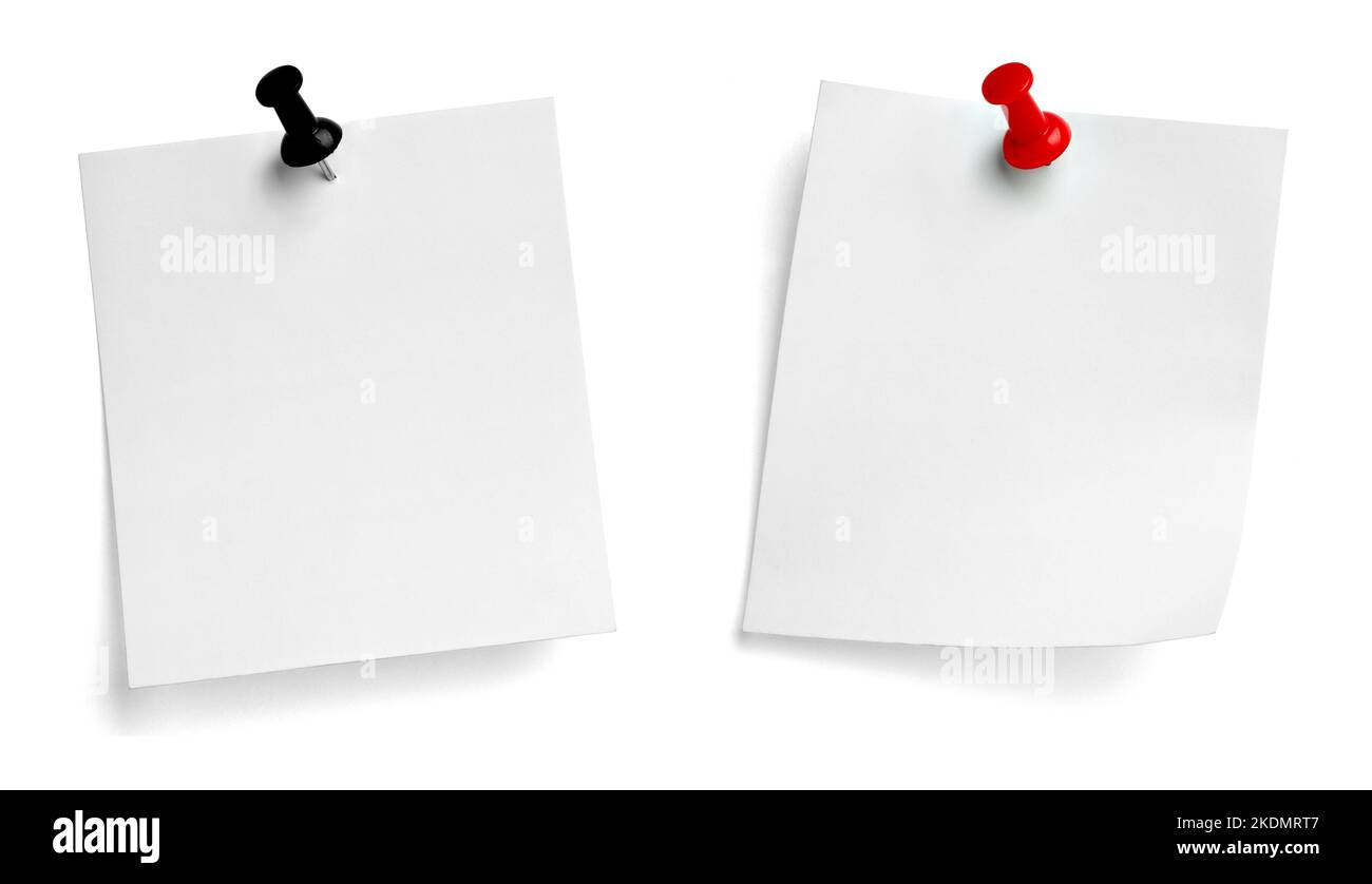 note paper push pin message red white black Stock Photo - Alamy