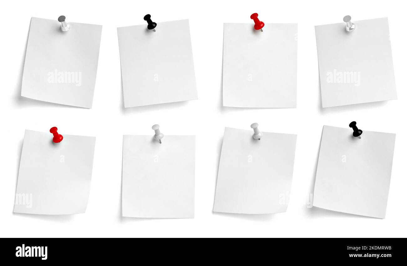 note paper push pin message red white black Stock Photo - Alamy