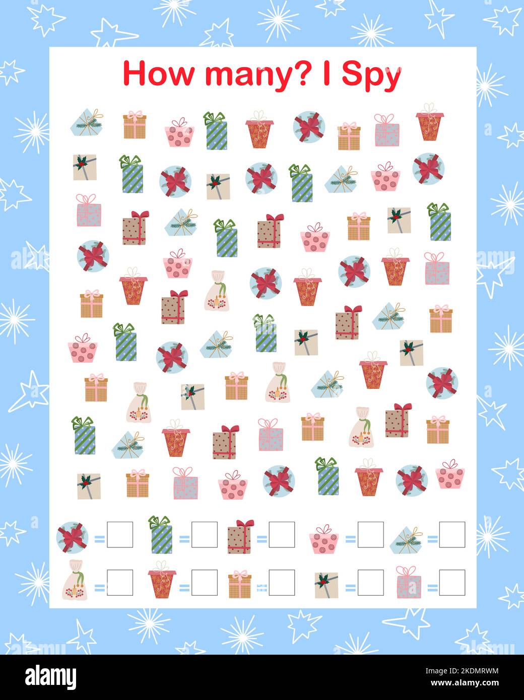 Christmas I spy, How many gifts counting educational game for kids with ...