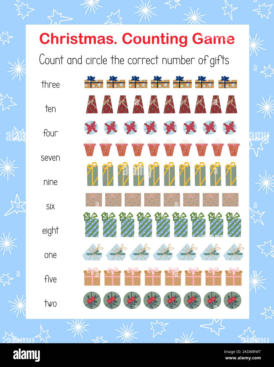 How many gifts counting educational game for kids Christmas topical ...