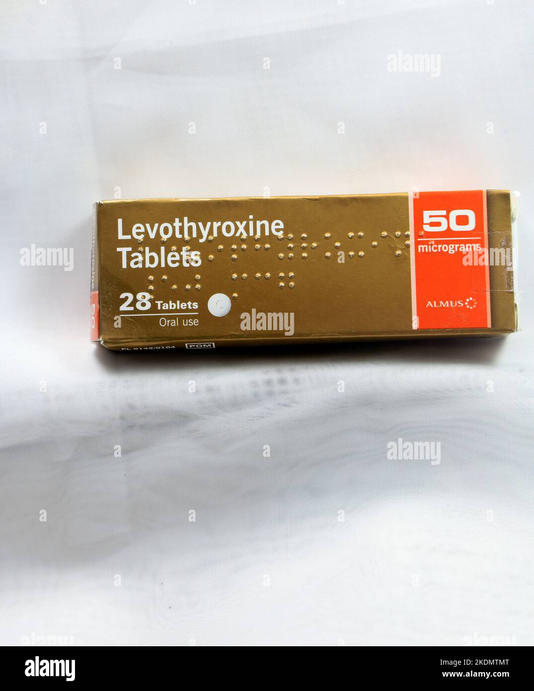 Levothyroxine tablets box 50 micrograms. Studio set up. November 2022 ...