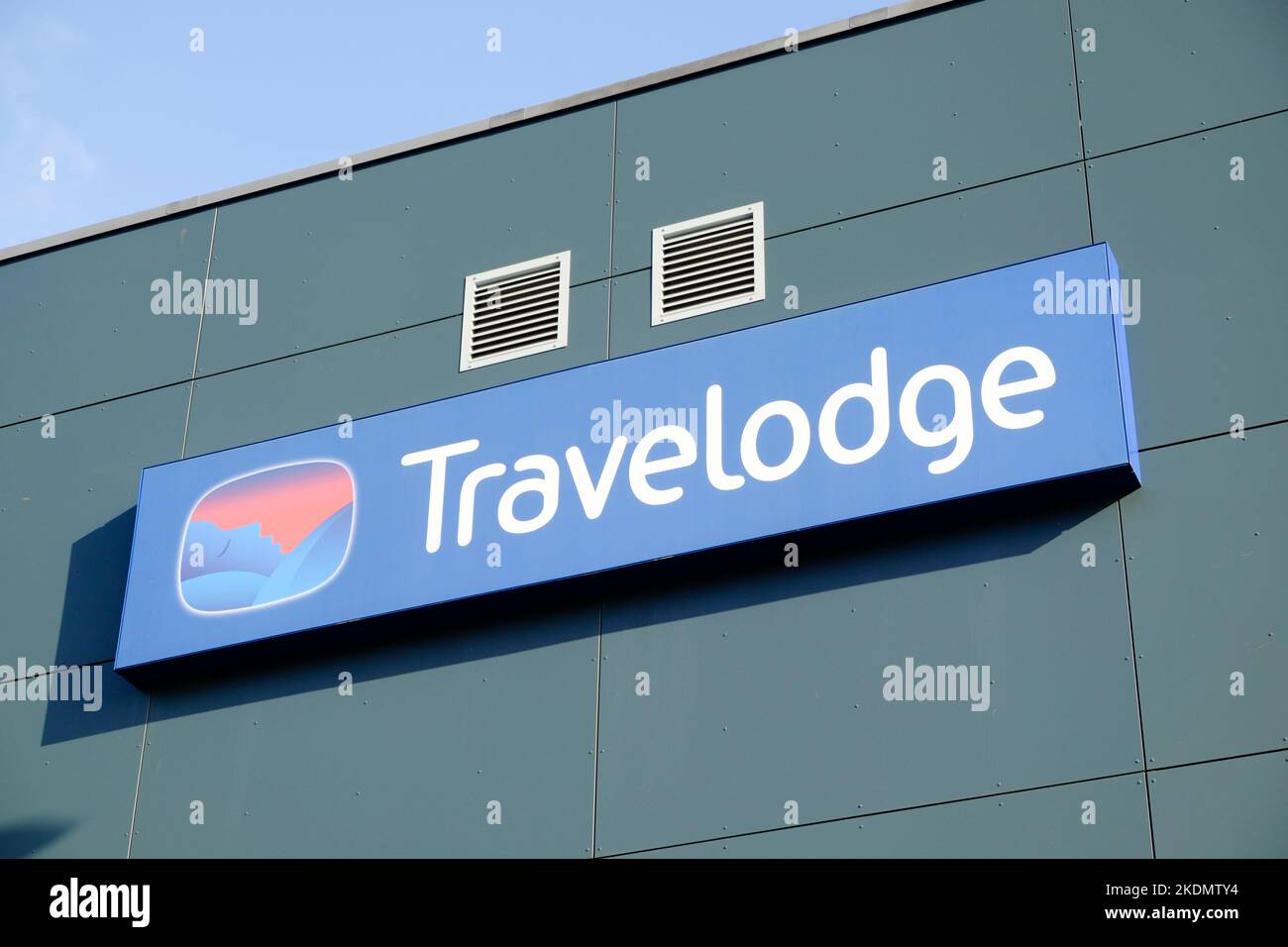Sign for the brach of Travelodge in Filton Bristol Stock Photo - Alamy