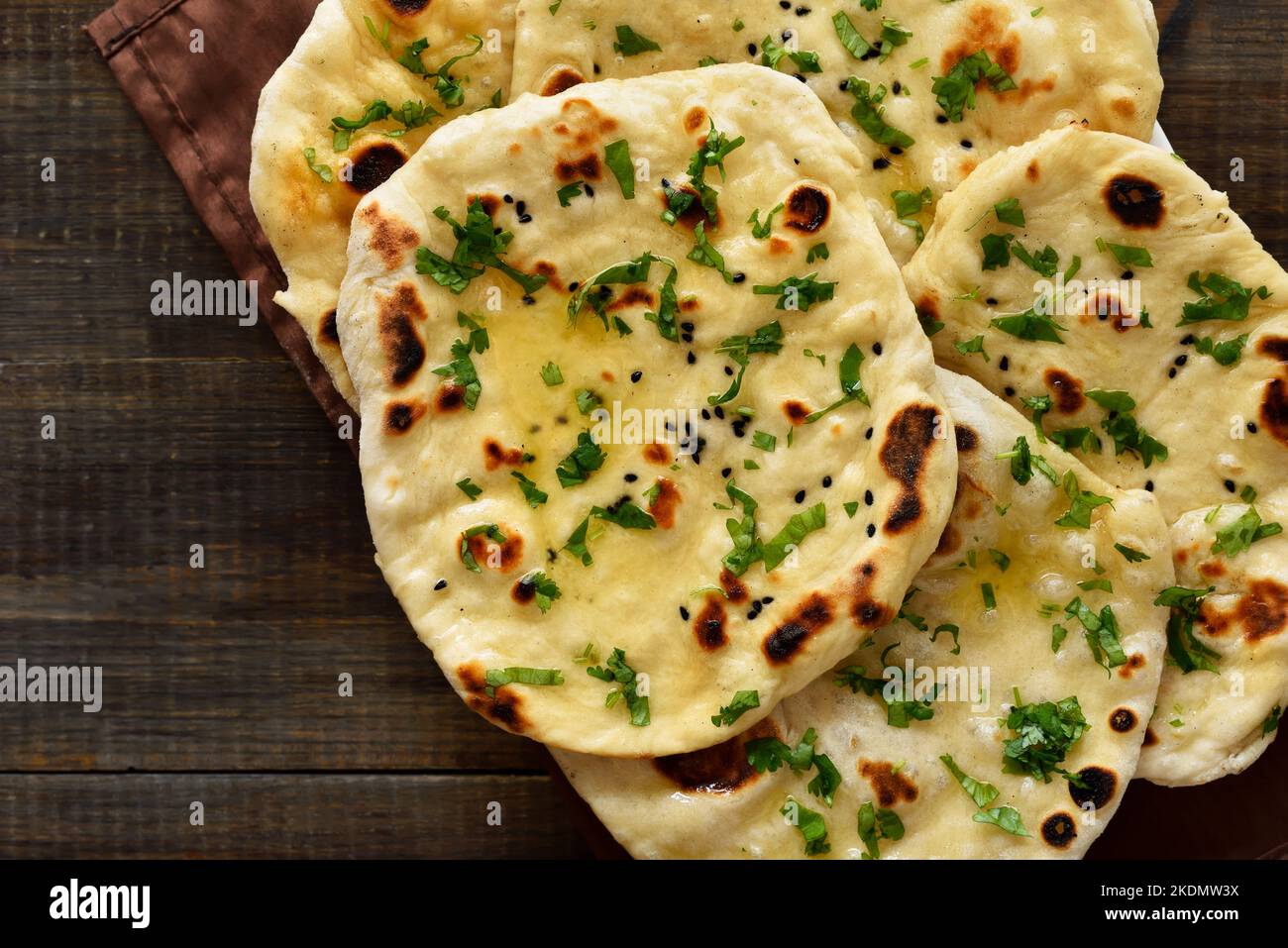 Homemade indian naan bread. Top view, flat lay Stock Photo - Alamy