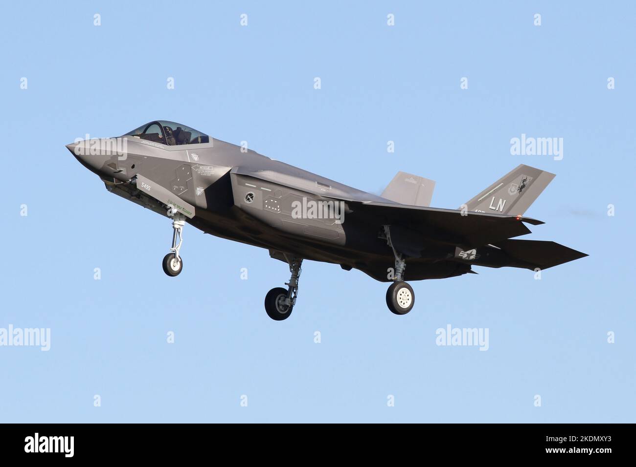 495th Fighter Squadron F-35A on the Approach at RAF Lakenheath, Suffolk ...