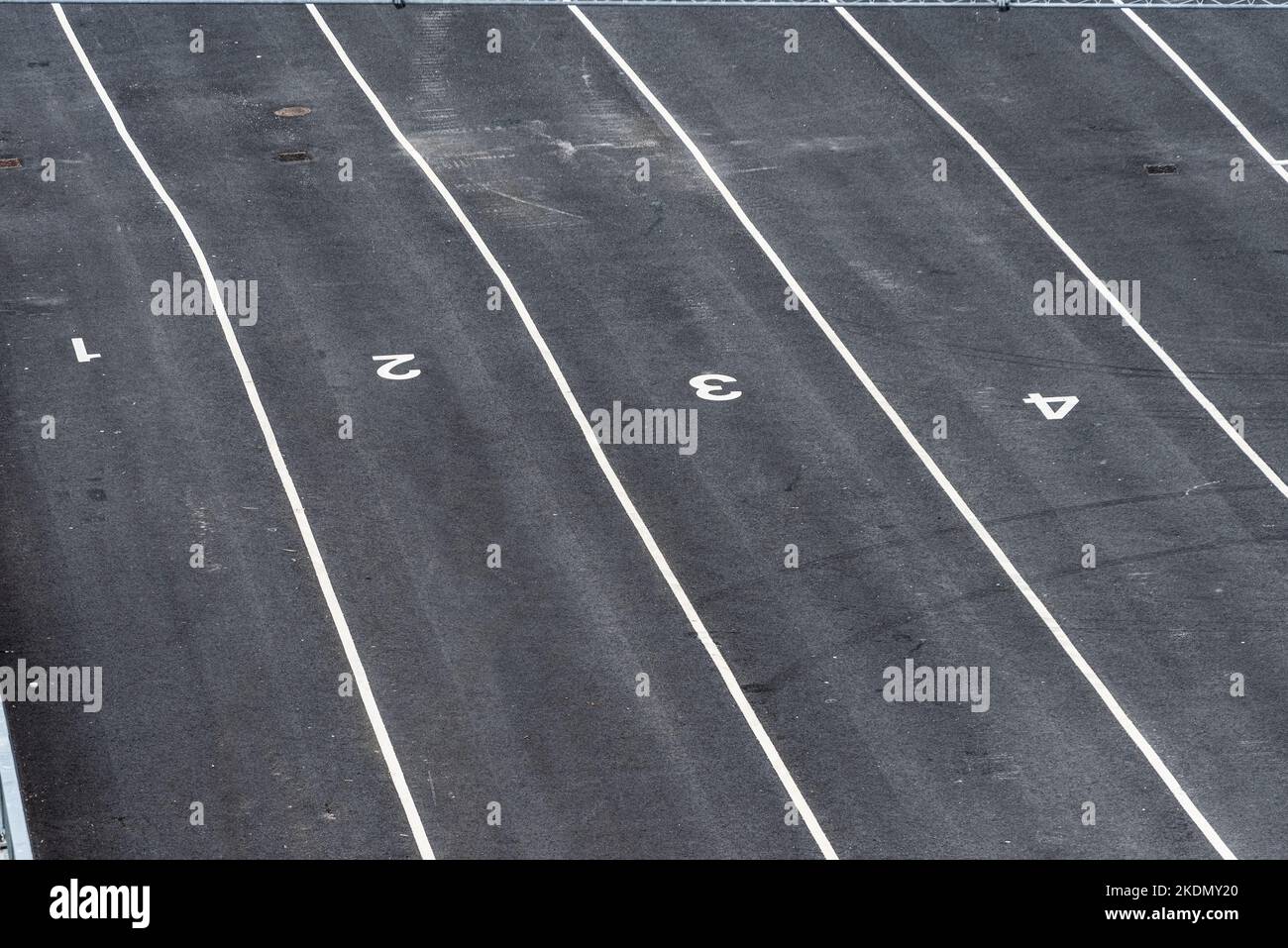 Four numbered asphalt road lanes Stock Photo - Alamy