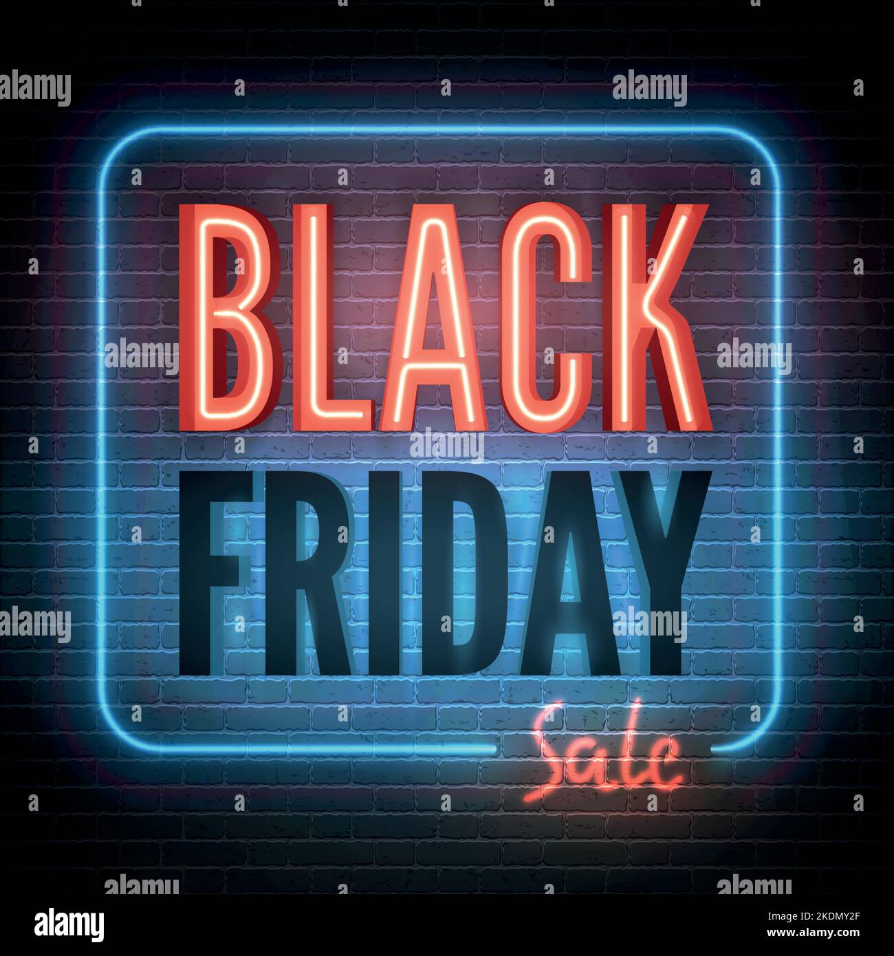 Black friday sale, year biggest sale vector banner template. Blue red ...