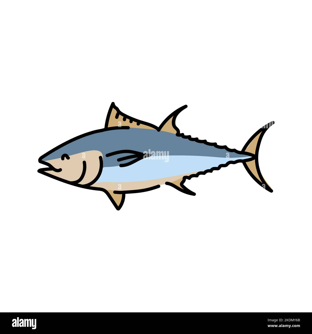 Tuna color line illustration. Ocean fishes Stock Vector Image & Art - Alamy