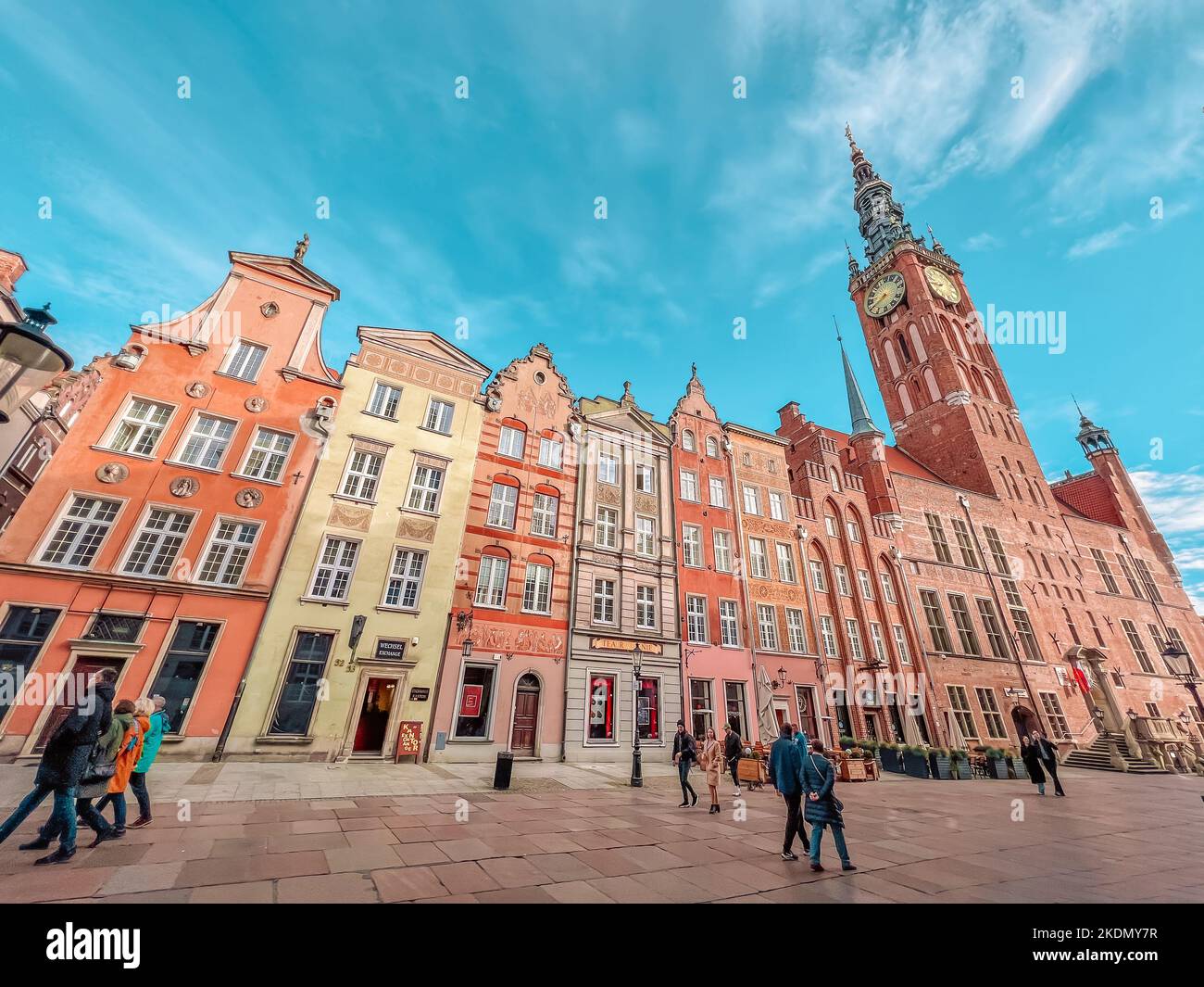 Gdansk, Poland - October 30, 2022: Old City. Long Market street. People ...