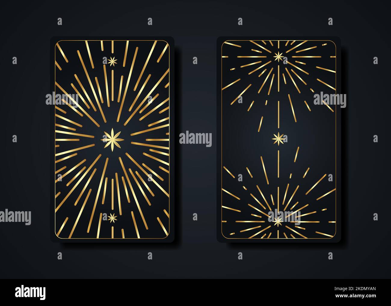 Set magical tarot cards, gold magic occult sacred geometry sign ...