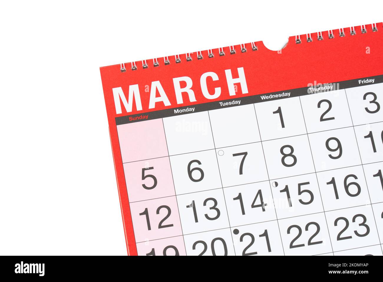 Calendar concept, month and dates with March selected Stock Photo - Alamy