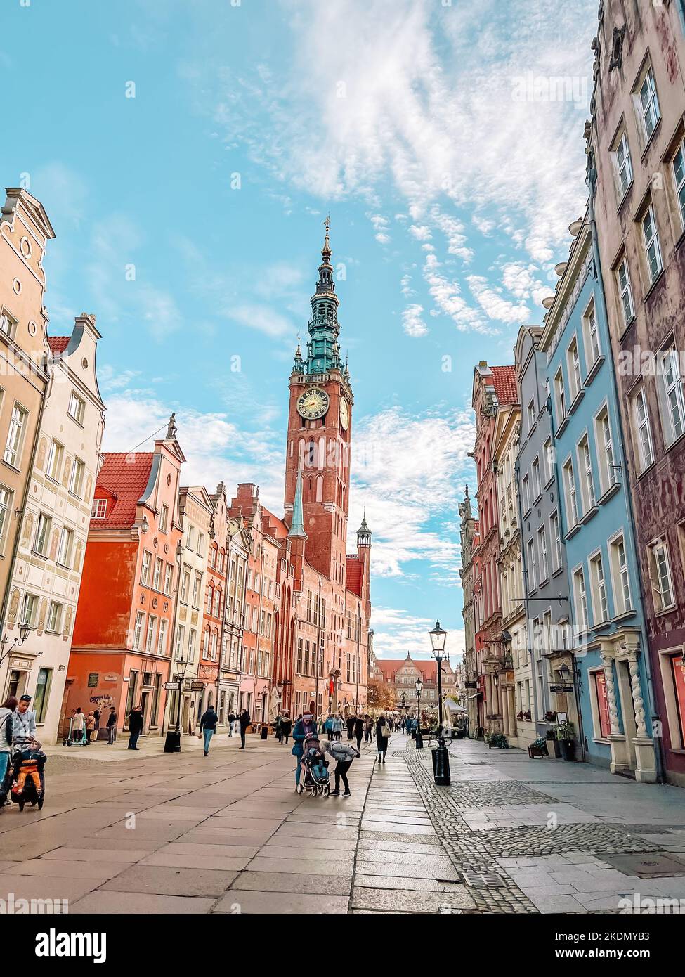 Gdansk, Poland - October 30, 2022: Old City. Long Market street. People ...