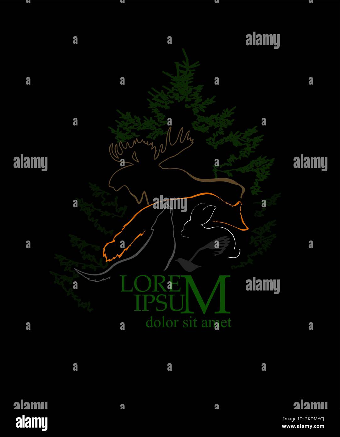 Forest animal logo silhouettes. Vector illustration Stock Vector Image ...
