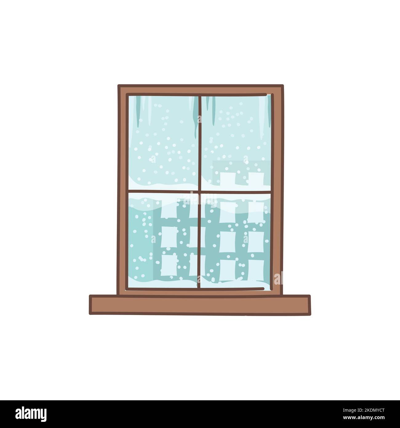 Snowstorm outside the window color line icon. Pictogram for web page ...