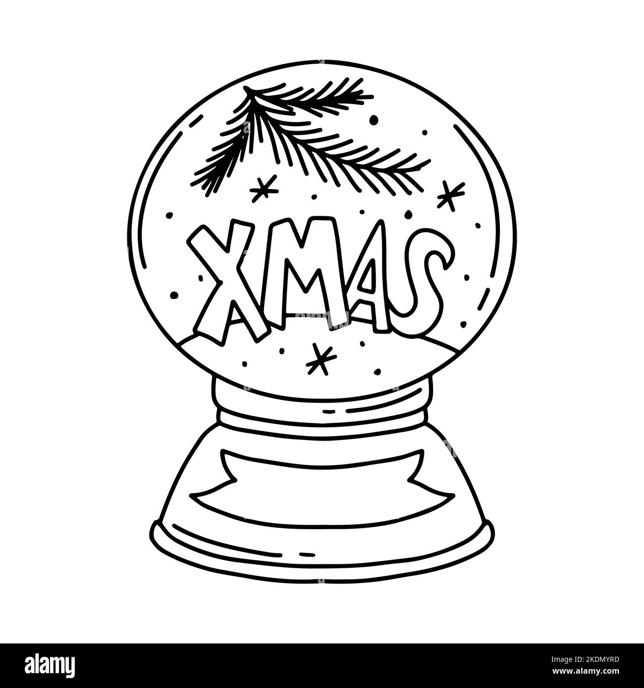 Christmas decoration inside a Christmas glass ball. Xmas Snowball with ...