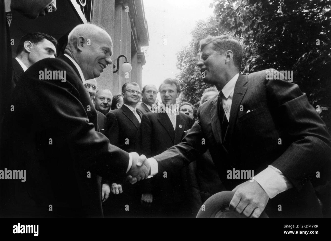 President John F. Kennedy and Chairman Nikita Khrushchev during their ...
