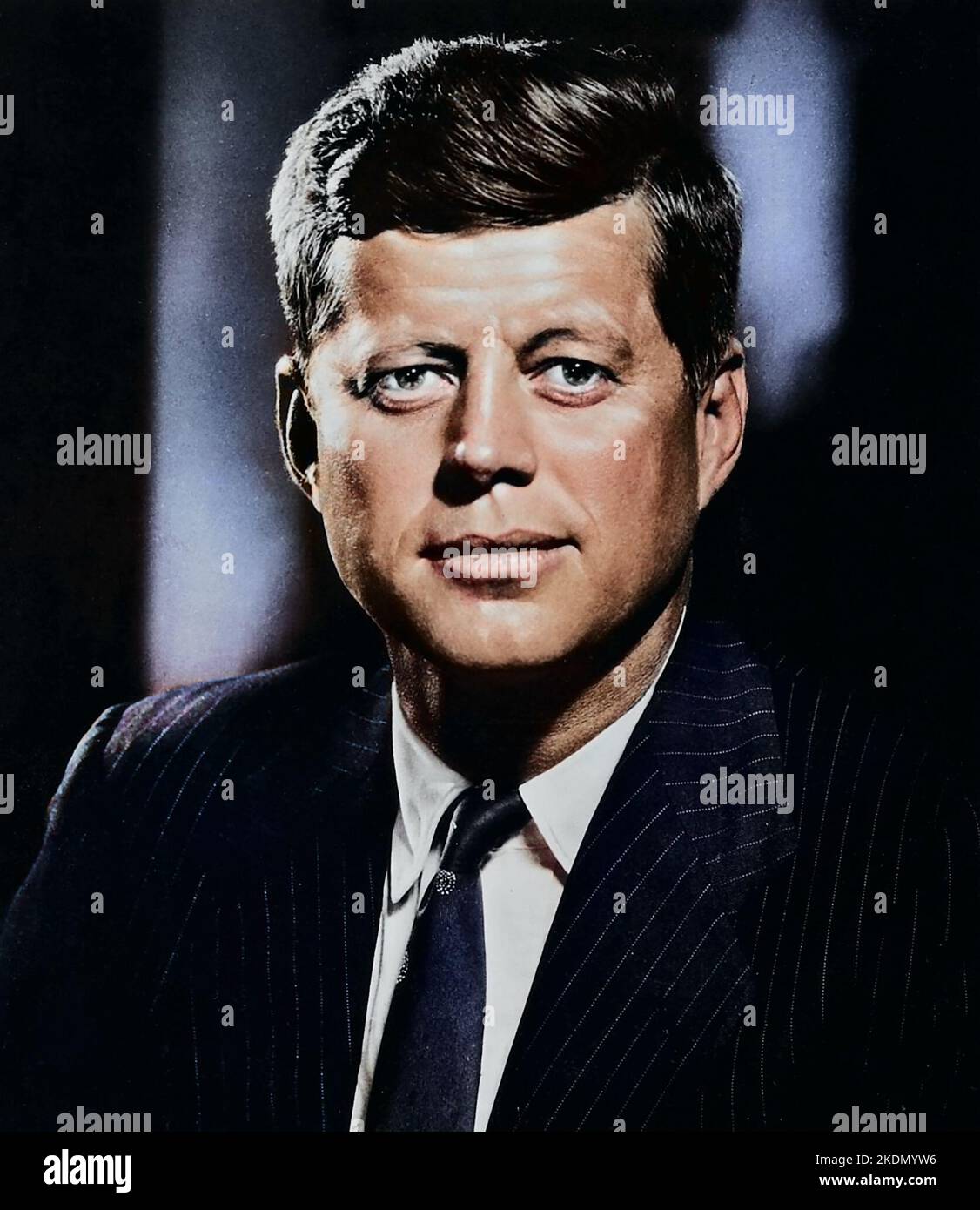 Picture of John F. Kennedy colorized Stock Photo - Alamy