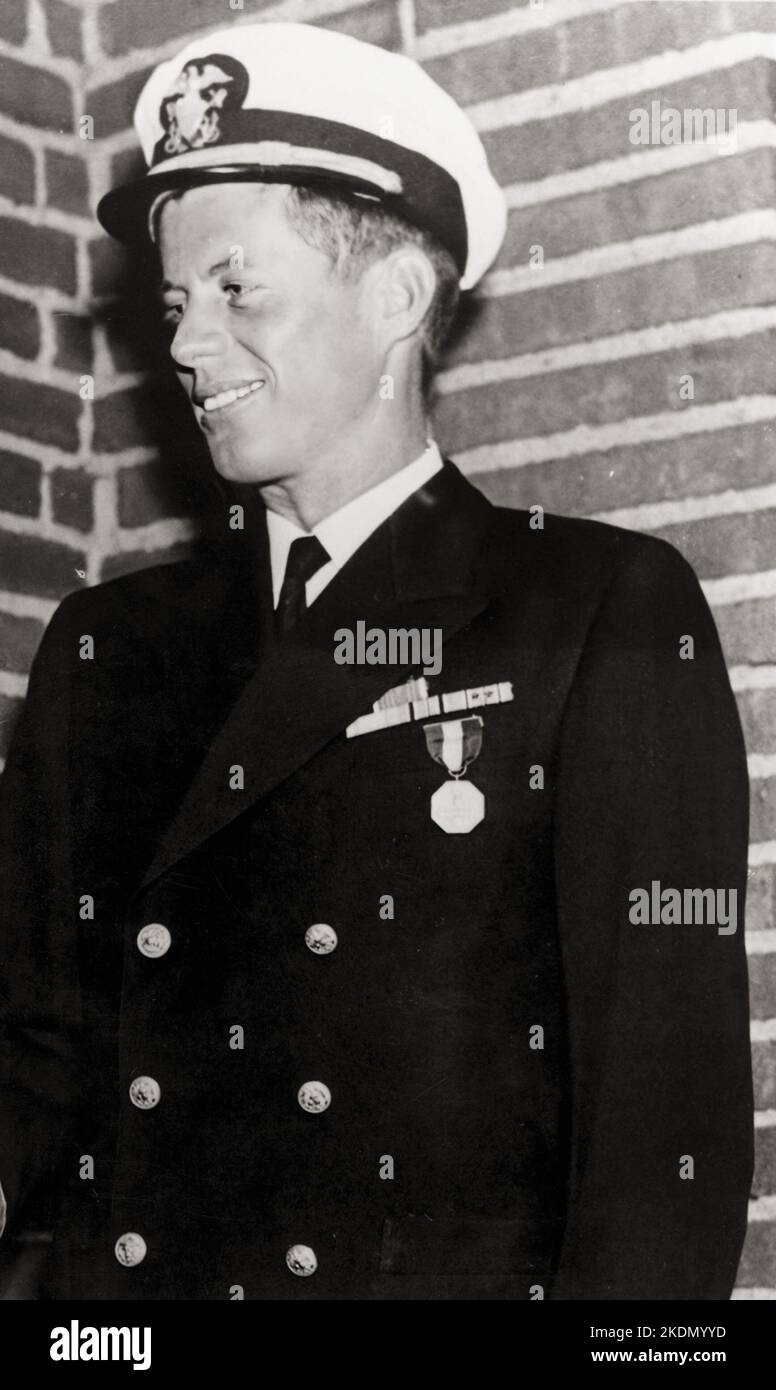 JFK - Photograph of Lieutenant John Fitzgerald Kennedy in Navy uniform ...