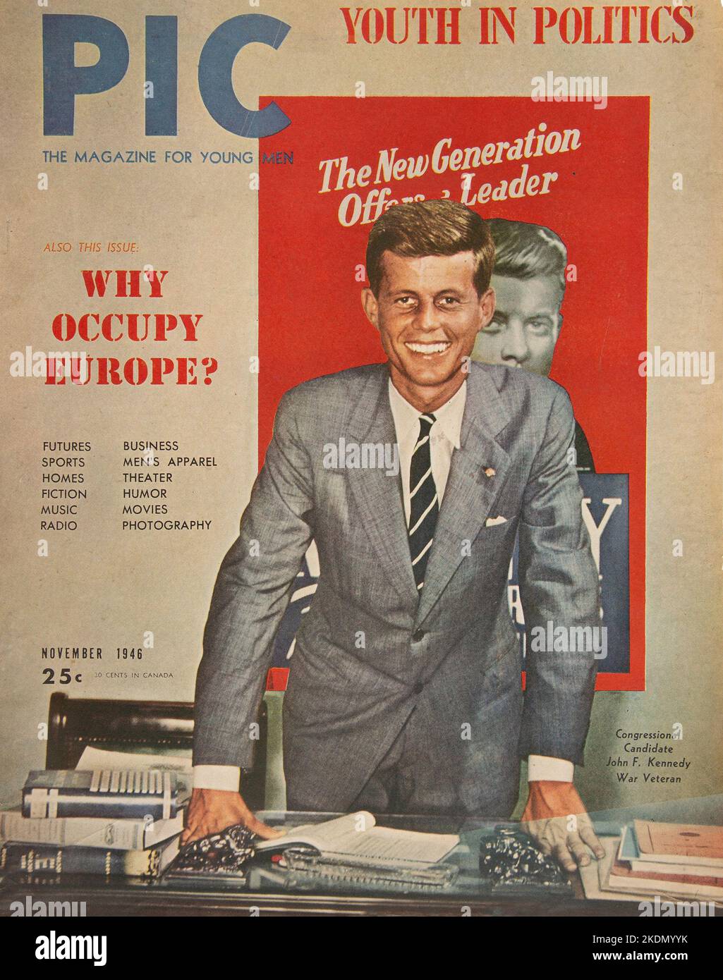 JFK - John F. Kennedy- Colorful 1946 Magazine from His Congressional ...