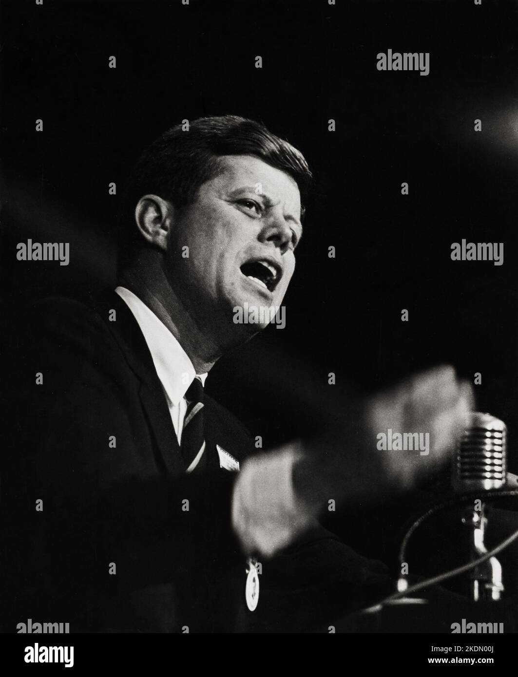 1960s John F. Kennedy holding a speech - news photograph Stock Photo ...