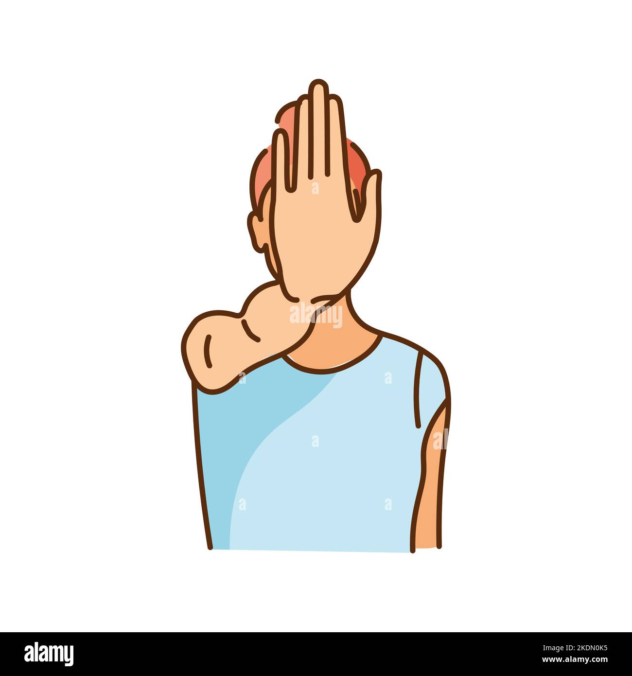 Closed girl color line illustration Stock Vector Image & Art - Alamy