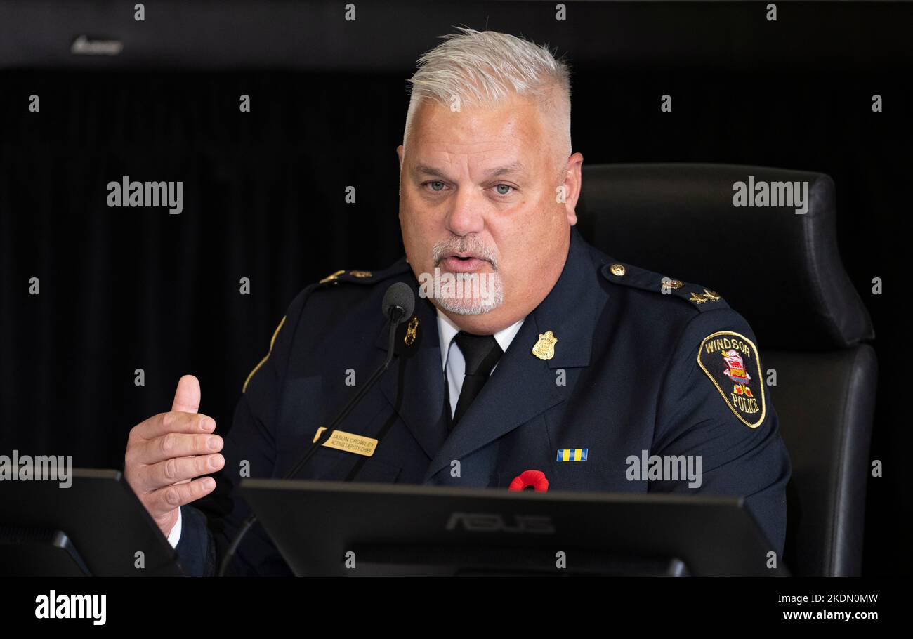 Windsor Police Services Acting Deputy Chief Jason Crowley appears as a ...