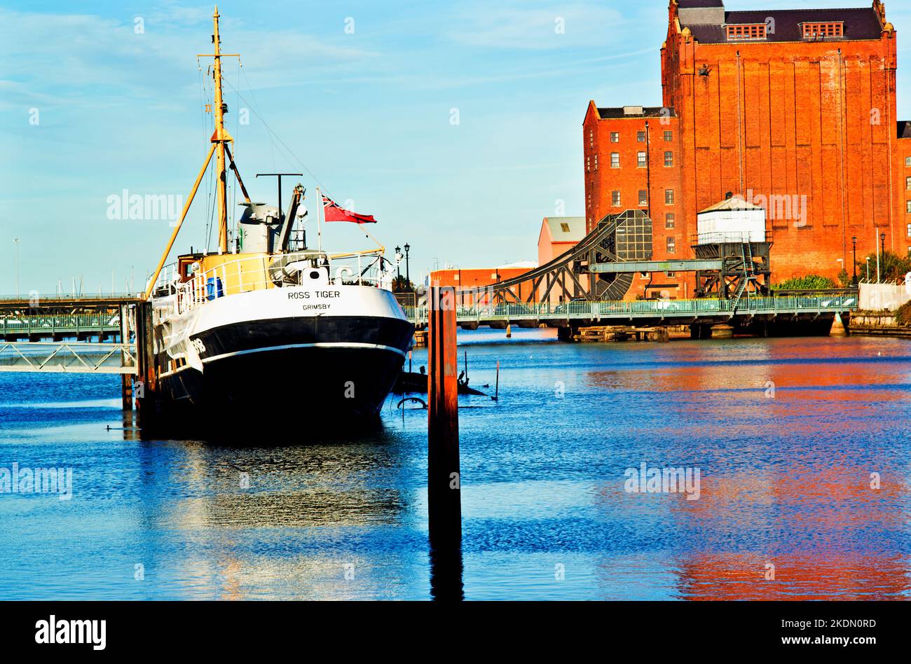 Ross Tiger Boat and River Freshney, Grimsby, Lincolnshire, England ...