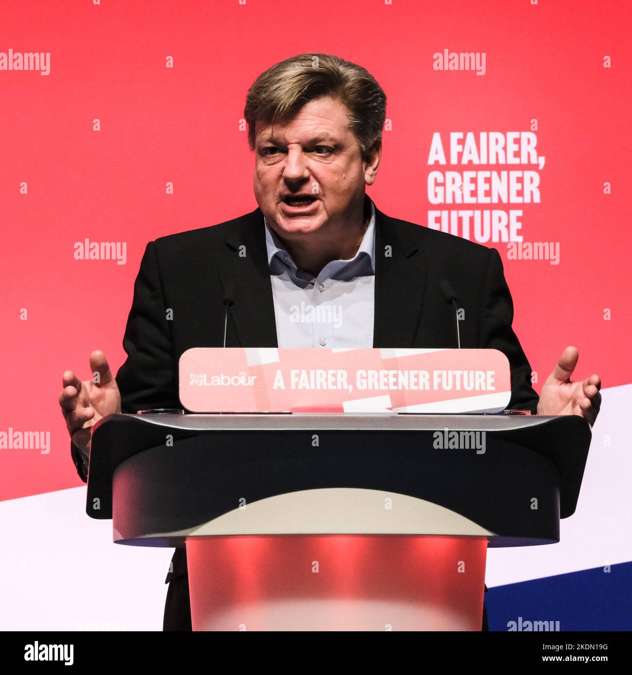 David Evans, general secretary of the Labour Party addresses conference ...