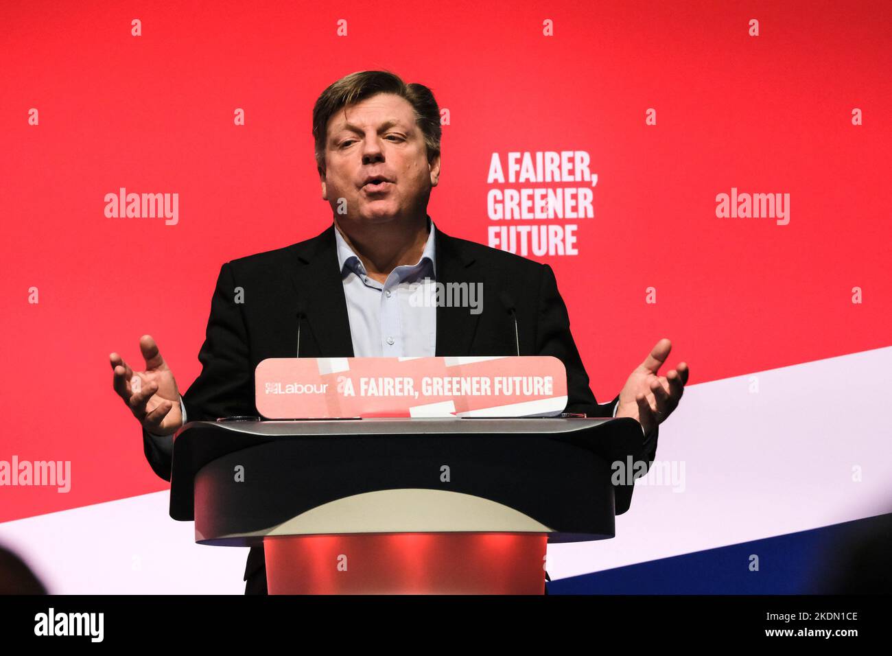 David Evans, general secretary of the Labour Party addresses conference ...