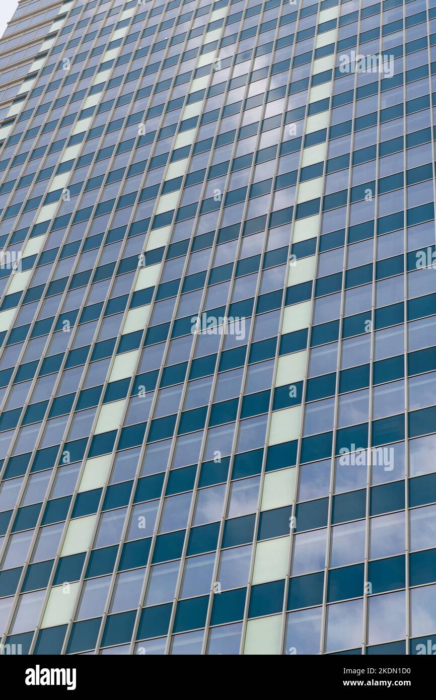 modern glassy skyscraper buildings background. business center in ...