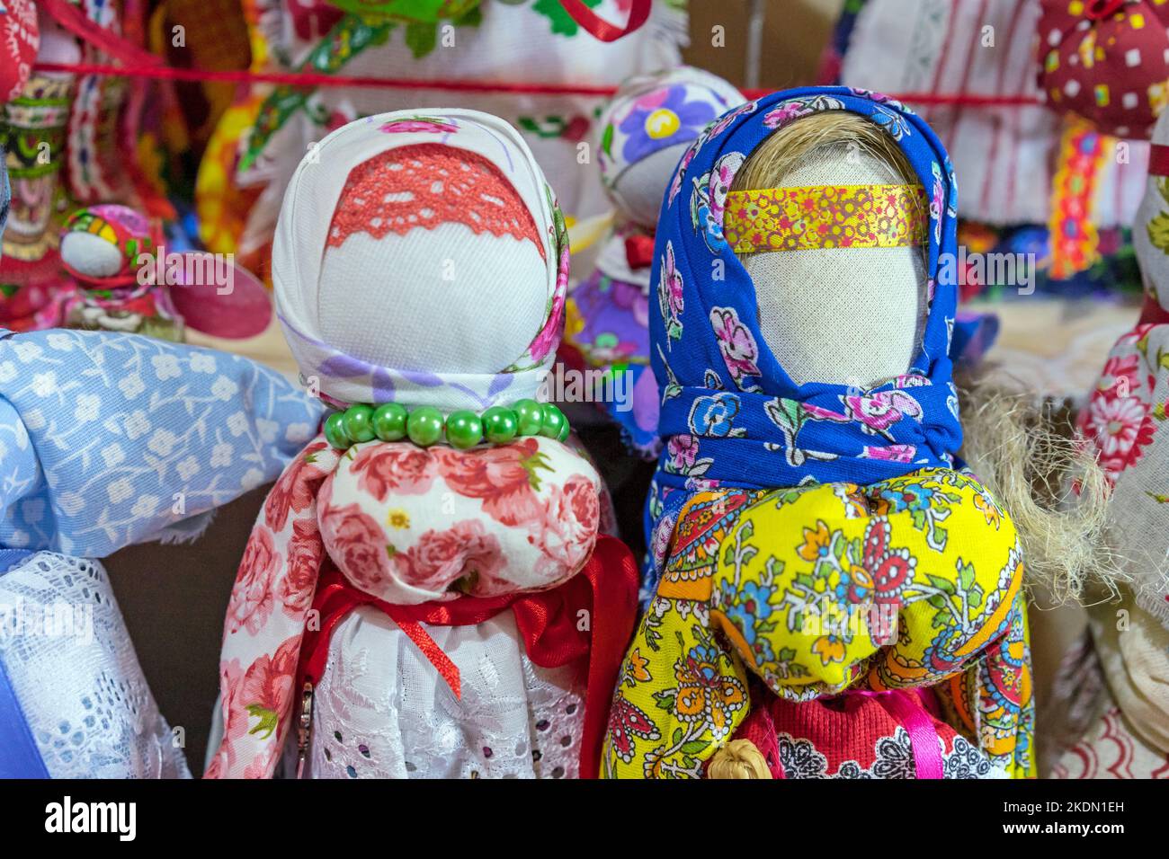 Traditional rag dolls in national Russian costumes. Slavic dolls ...