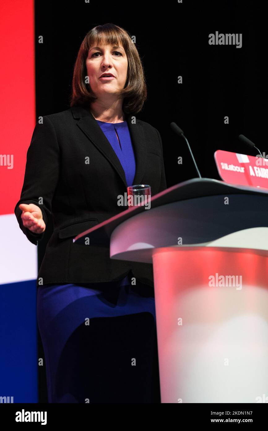 Rachel Reeves, (Shadow Chancellor of the Exchequer), makes her keynote ...