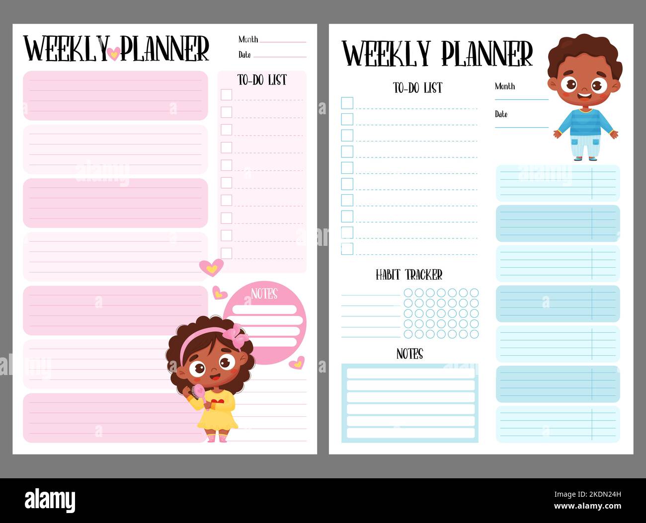 Childrens planner. Weekly organizer, to-do list, notes and habit ...