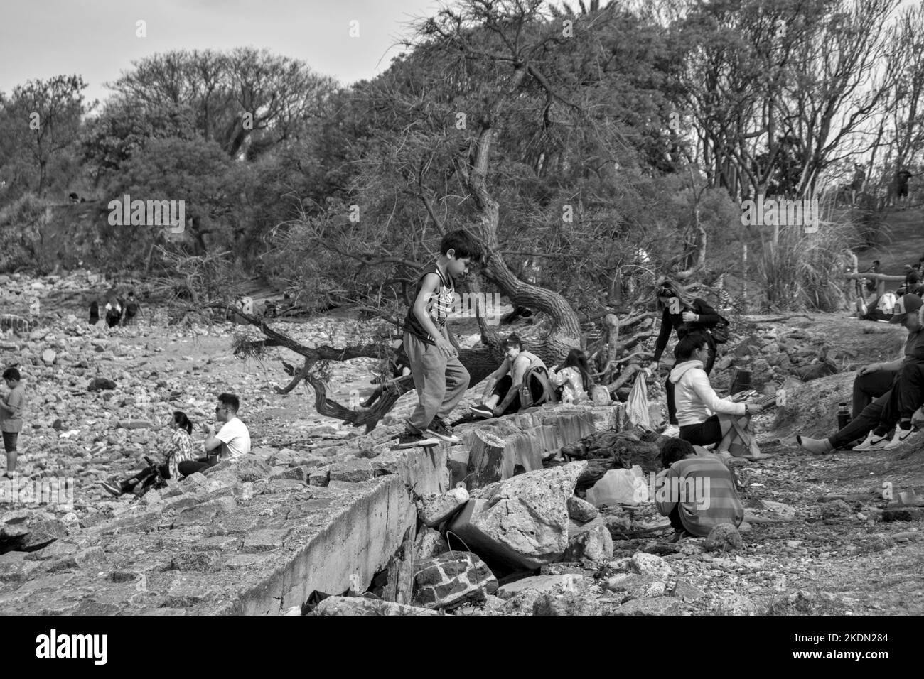 Kid on a beach Black and White Stock Photos & Images - Alamy