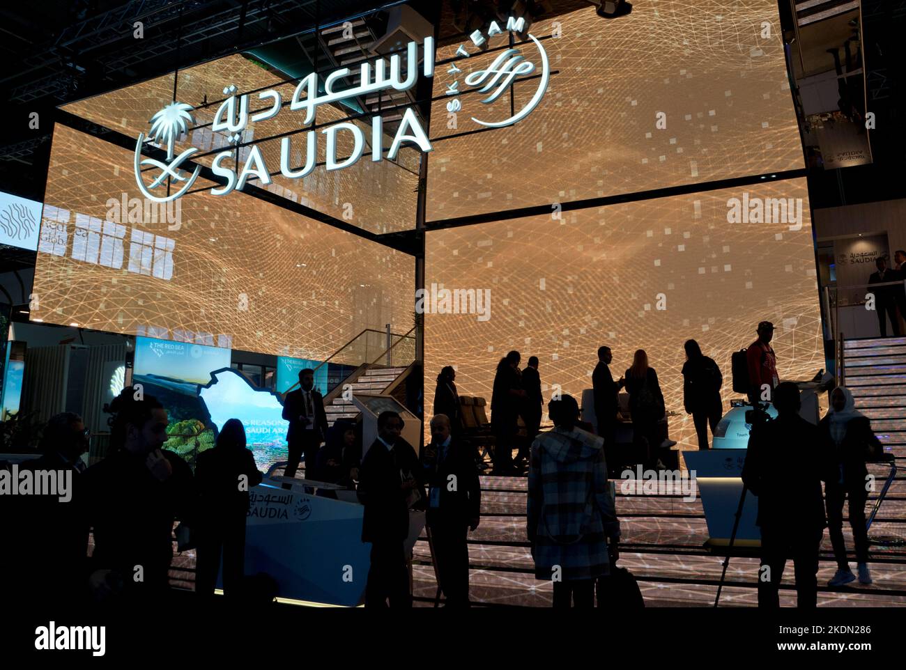 Exhibitors and visitors at the World Travel Market (WTM) 2022 at the ...