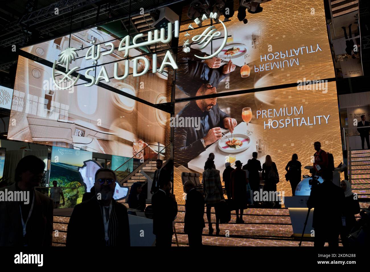 Exhibitors and visitors at the World Travel Market (WTM) 2022 at the ...