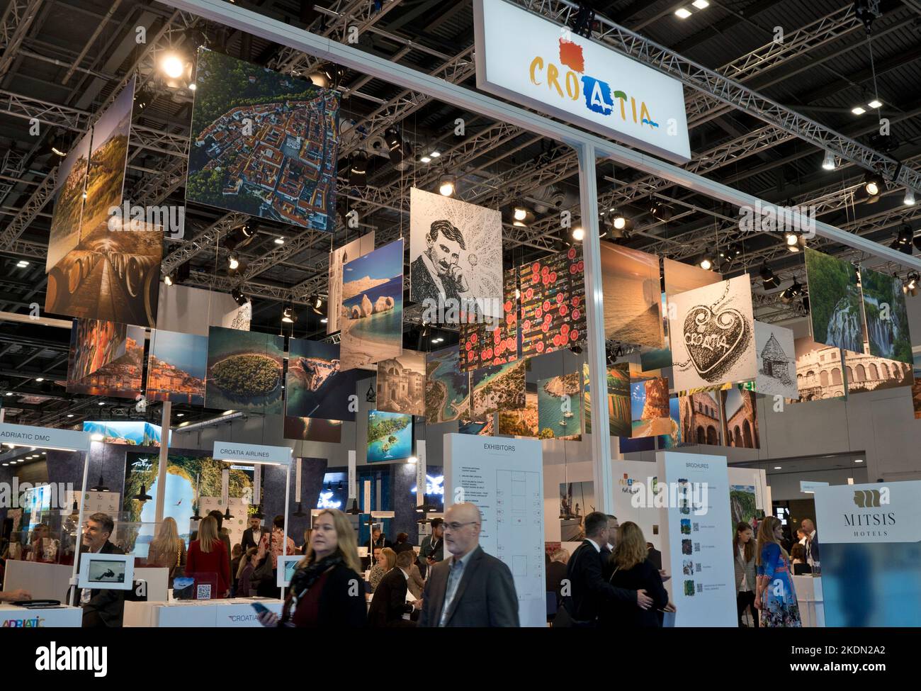 Exhibitors and visitors at the World Travel Market (WTM) 2022 at the ...