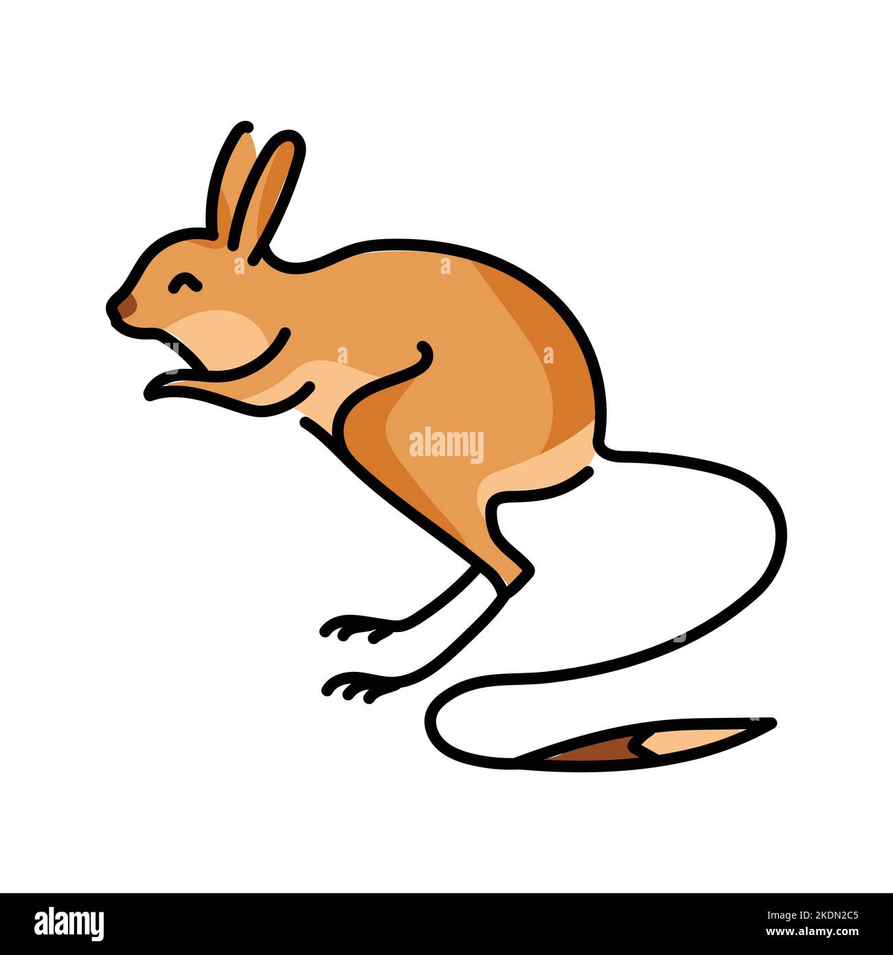 Jerboa color line illustration. Animals of Africa Stock Vector Image ...