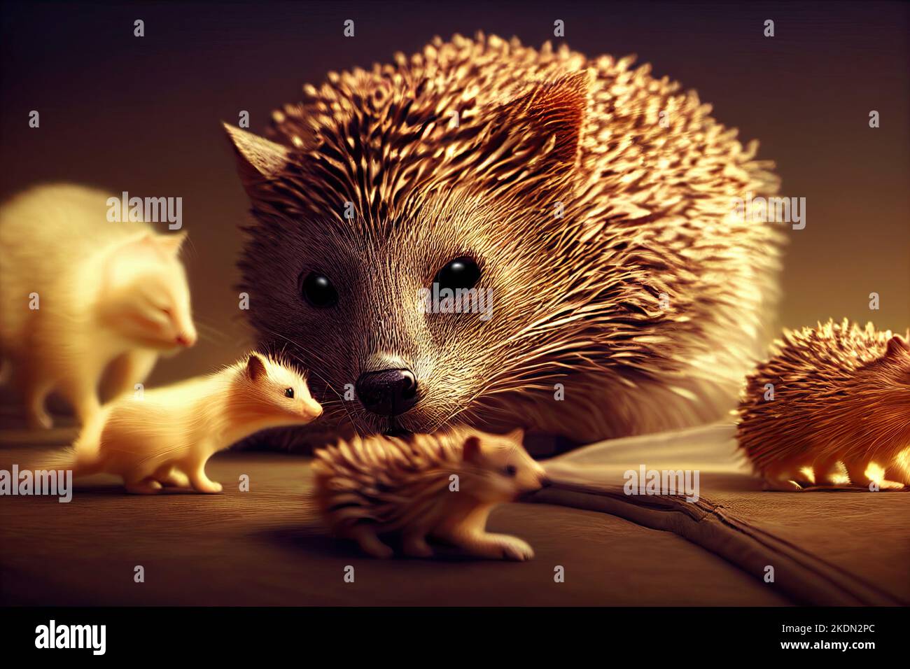 Baby hedgehogs and mother hi-res stock photography and images - Alamy