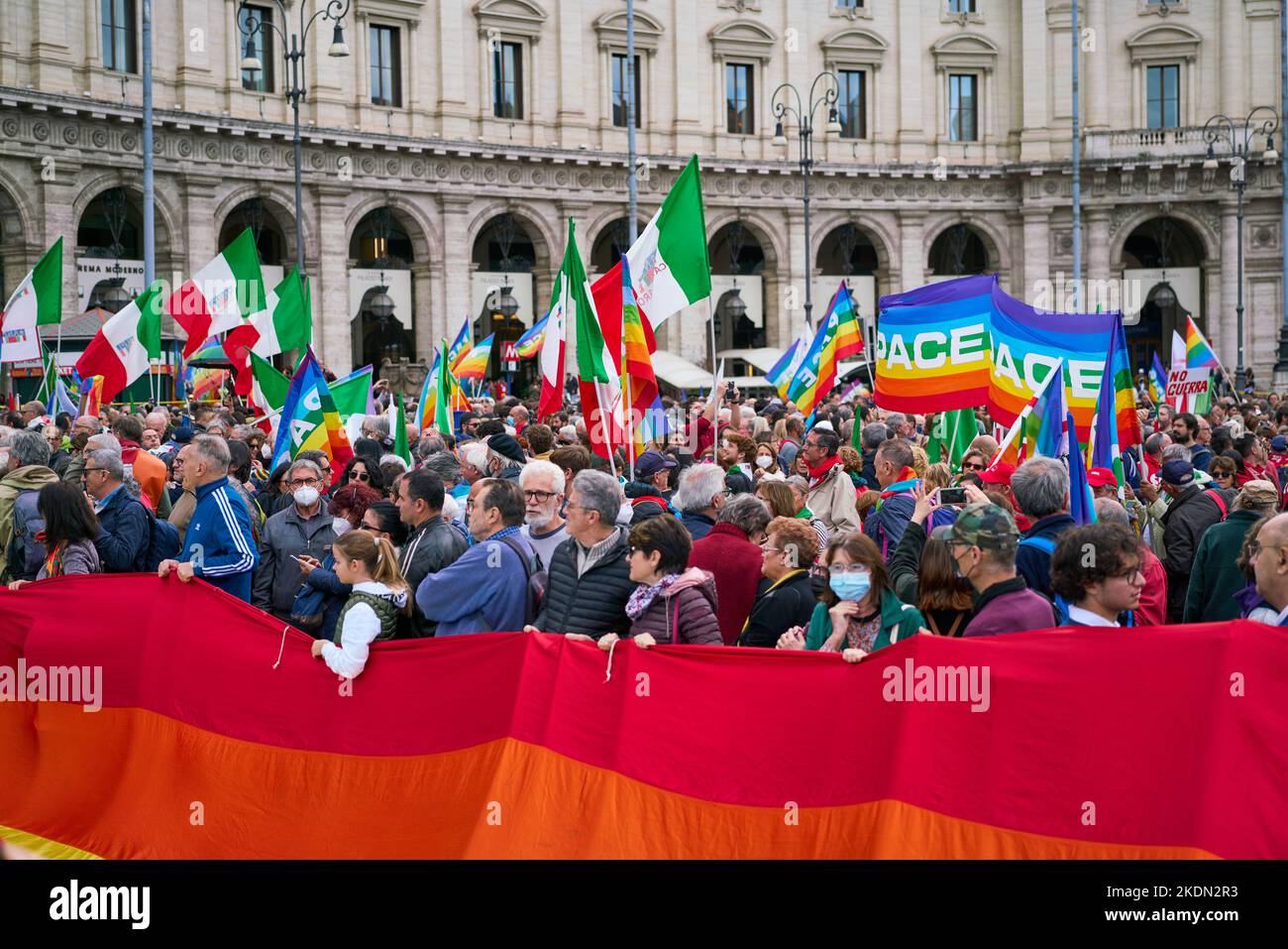 ROME, ITALY - 5 NOVEMBER 2022: National Peace Demonstration for Russo ...