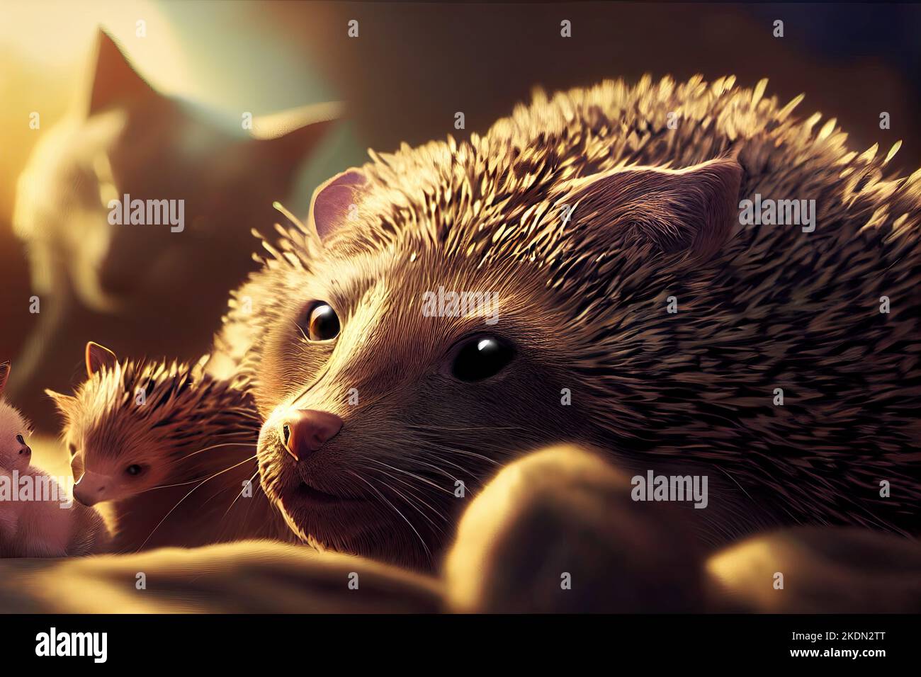 Baby hedgehogs and mother hi-res stock photography and images - Alamy