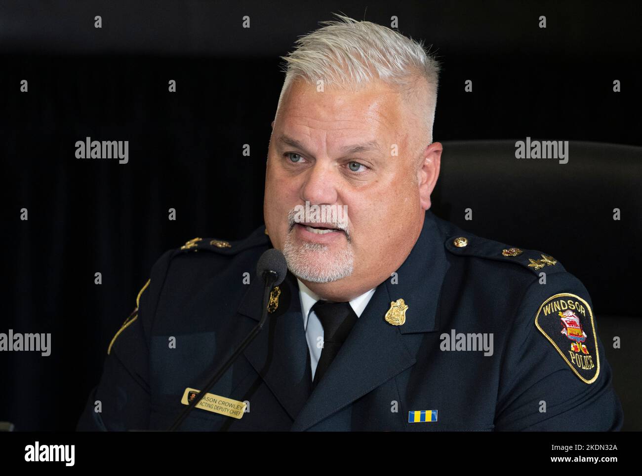 Windsor Police Services Acting Deputy Chief Jason Crowley appears as a ...