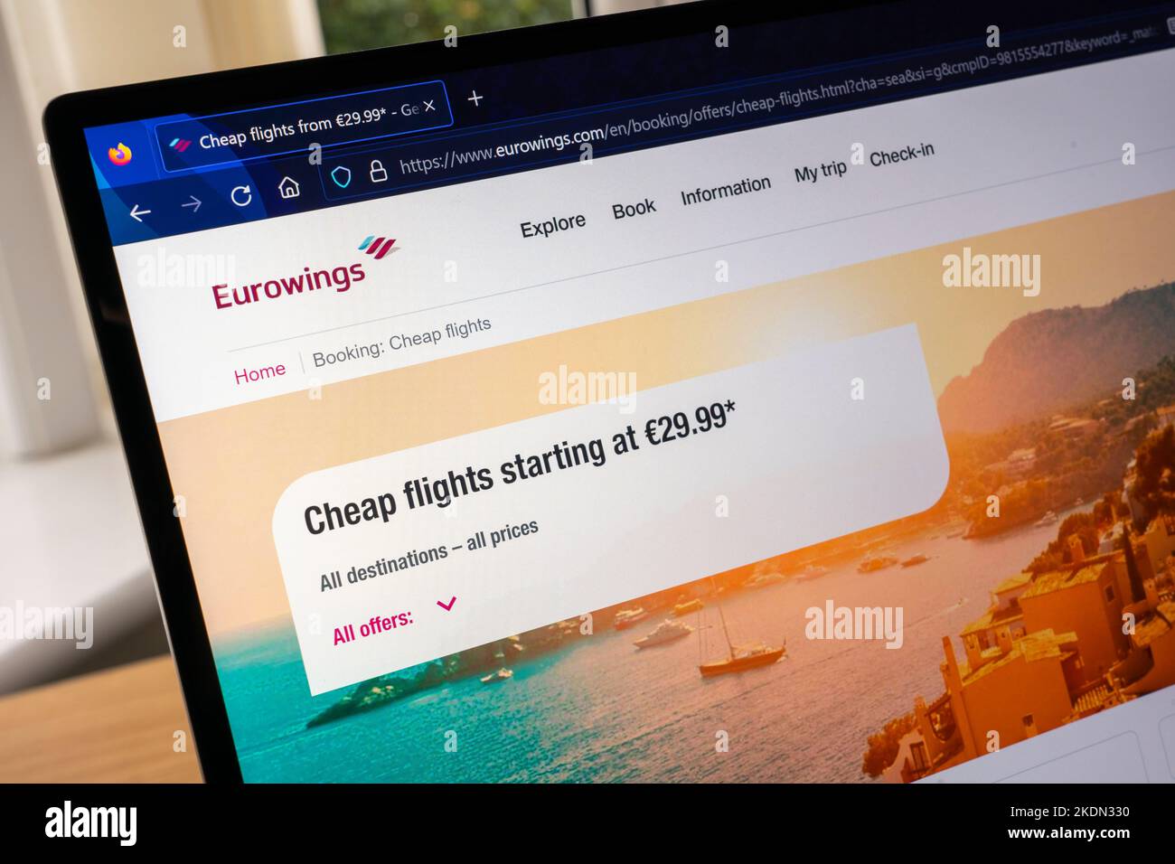 Flight Booking Page For Eurowings Gmbh A German Low Cost Carrier
