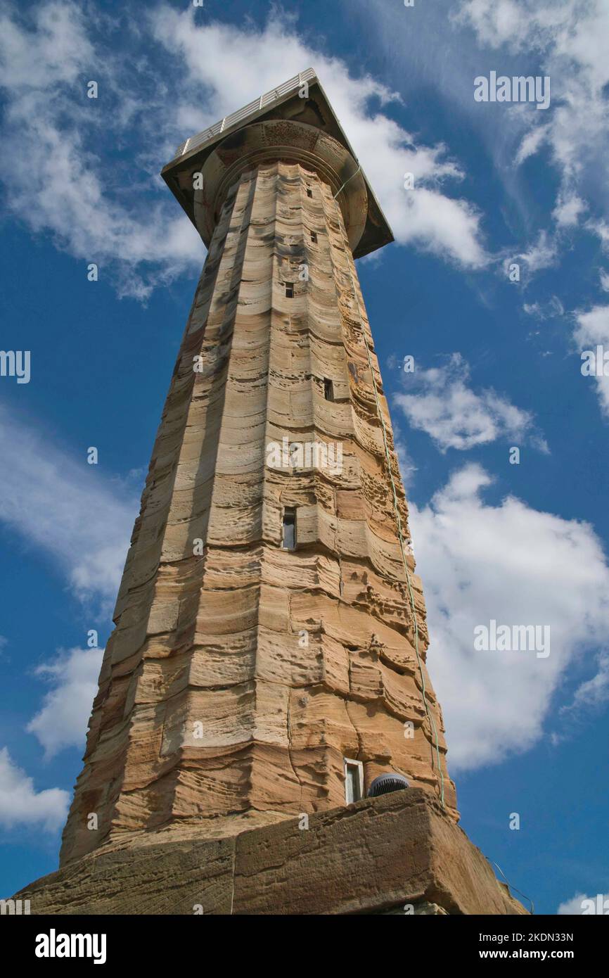 The West Pier Lighthouse, at Whitby, North Yorkshire, England Stock ...