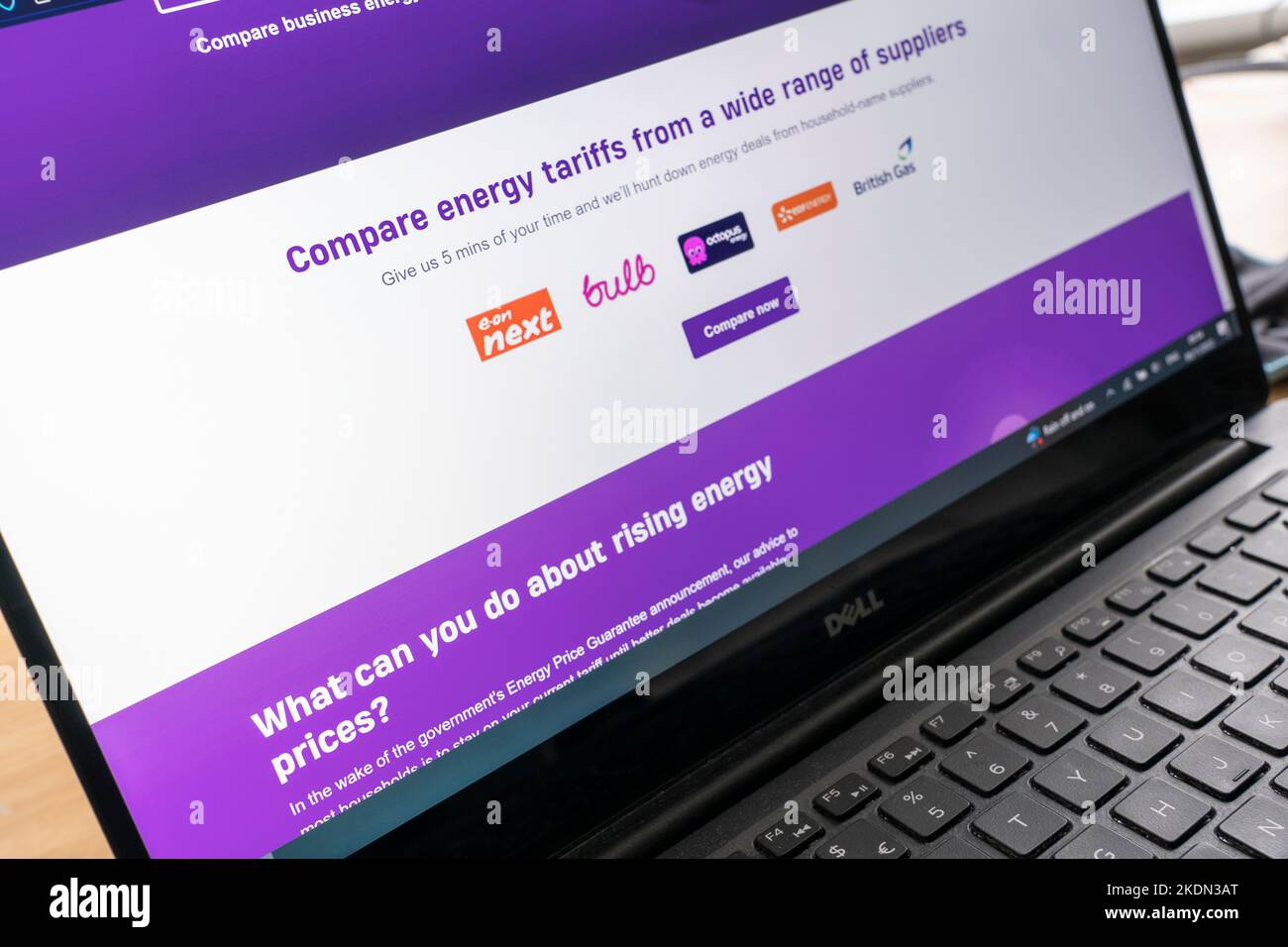 Money Supermarket energy tariff comparison website showing a wide range ...