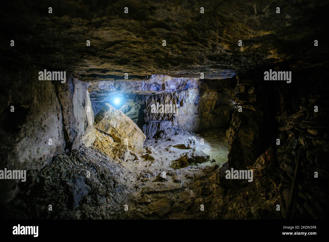 Old abandoned collapsed limestone mine Stock Photo - Alamy