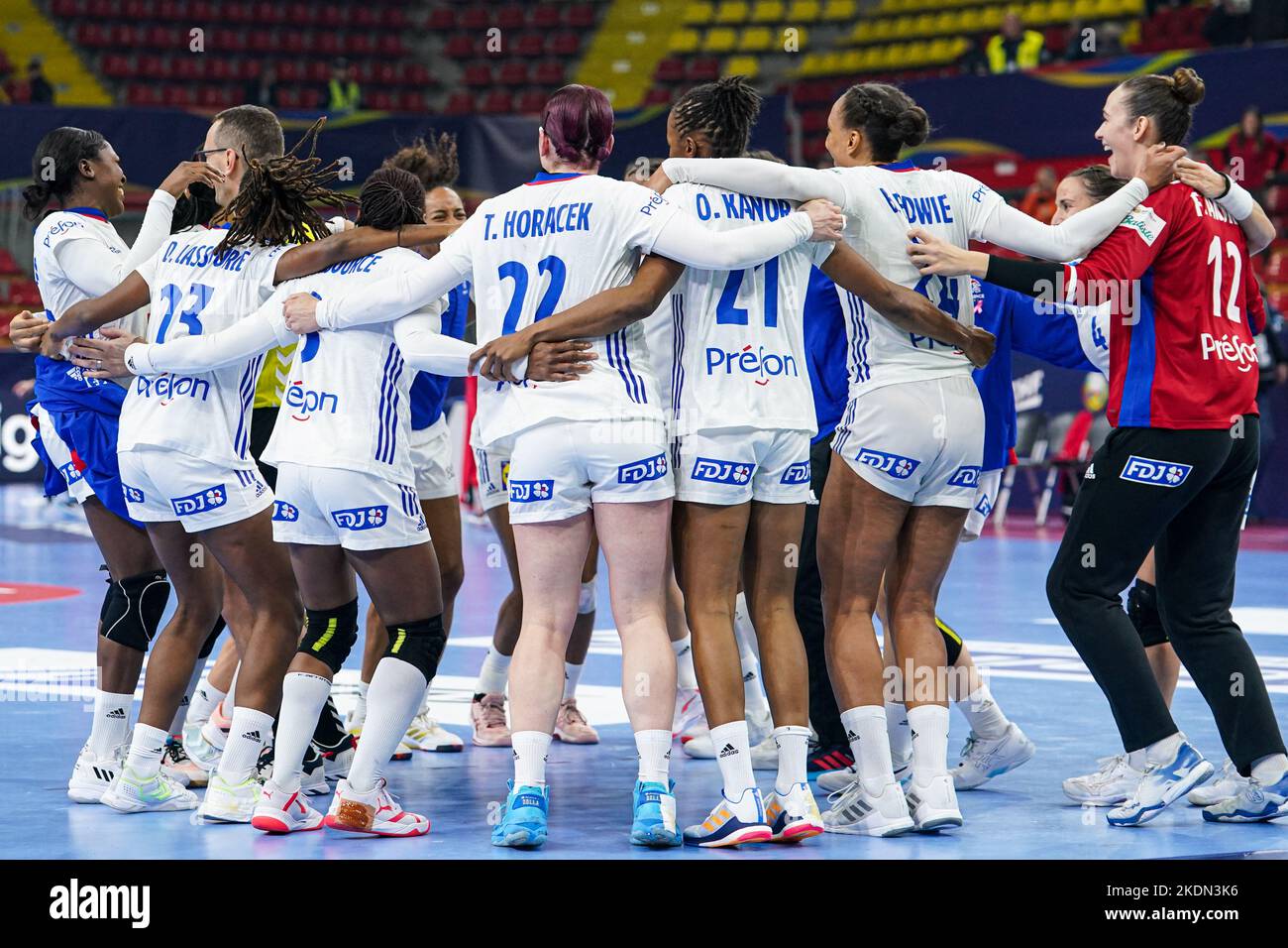 SKOPJE, MACEDONIA - NOVEMBER 7: players of France celebrate the win ...