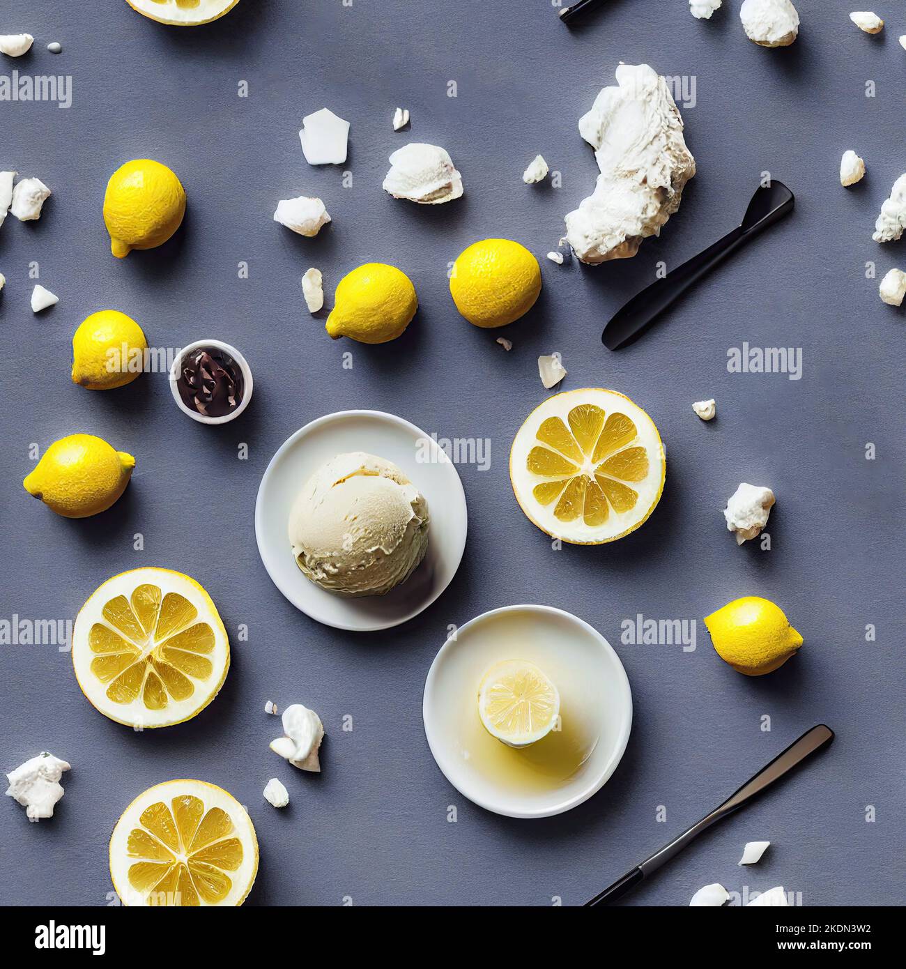 lemon ice cream on seamless texture background. The endless tile ...