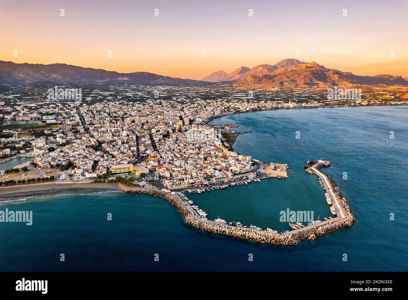 Aerial view of Ierapetra (Lasithi, Crete island, Greece -the ...