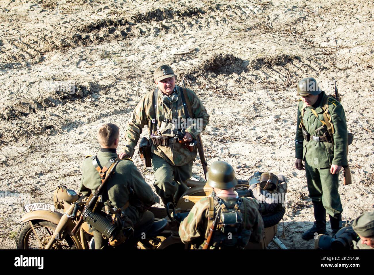 Dnepr, Ukraine - 10.29.2013: Military enactment show of WW2 period with ...